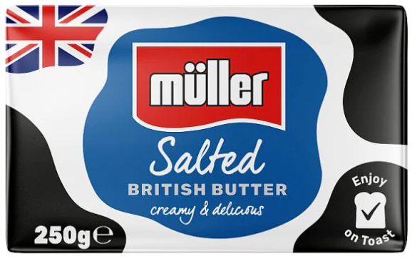 Muller Salted Butter 250gm – Parkers Foodservice